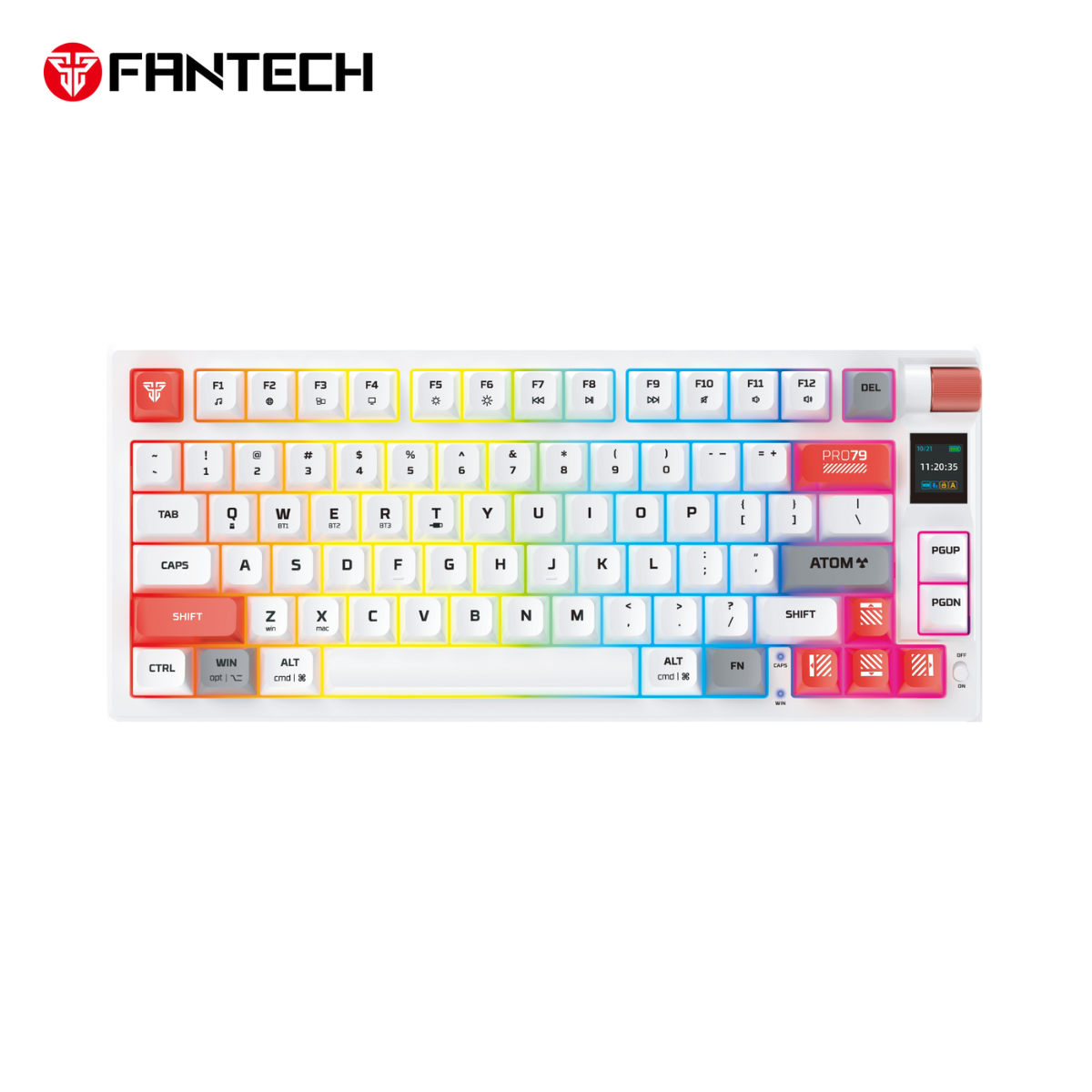 Fantech ATOM PRO79 MK917 Wireless Mechanical Keyboard - White - Red ...