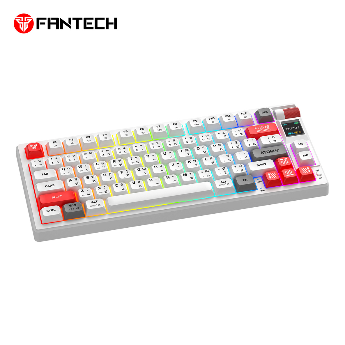 Fantech ATOM PRO79 MK917 Wireless Mechanical Keyboard - White - Red ...