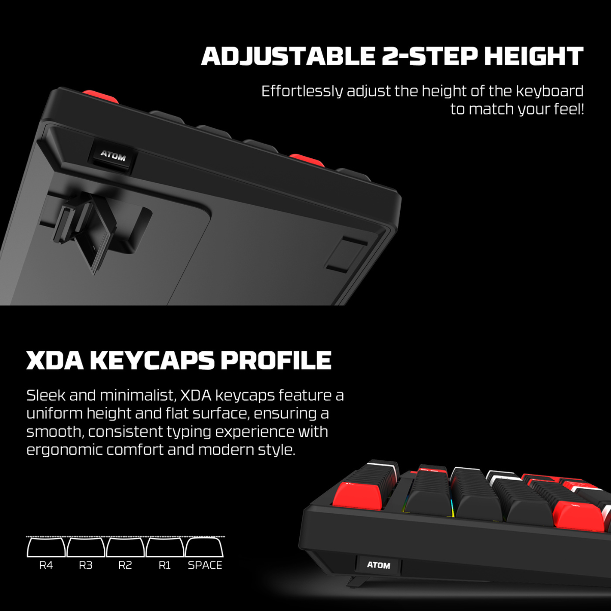 Fantech ATOM PRO79 MK917 Wireless Mechanical Keyboard - White - Red ...