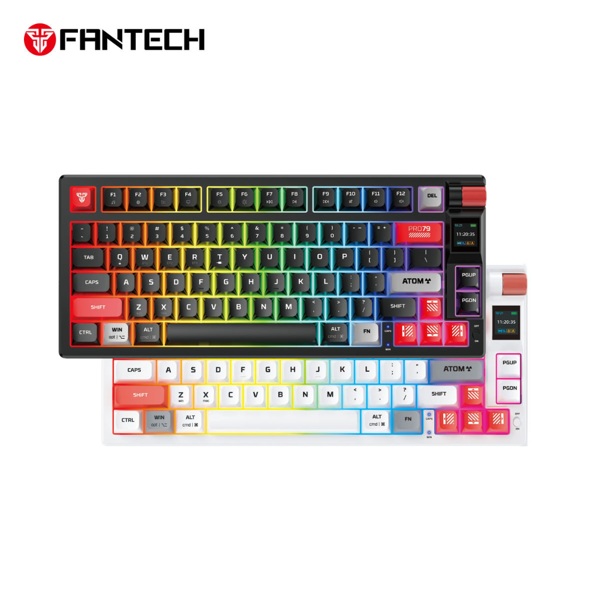Fantech ATOM PRO79 MK917 Wireless Mechanical Keyboard - White - Red ...