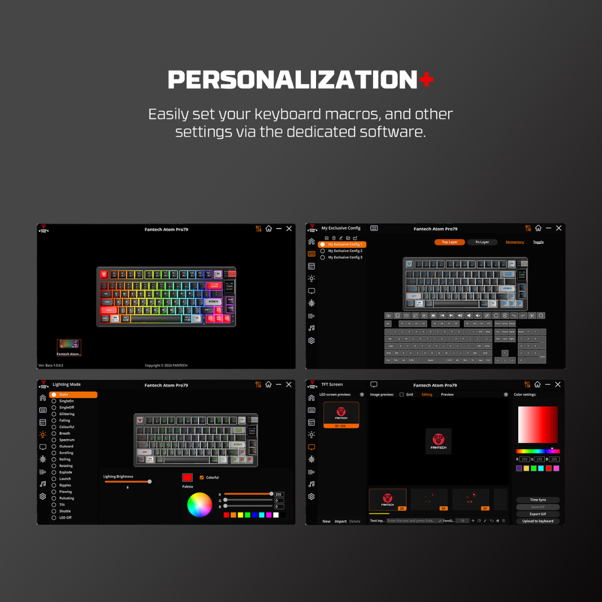 Fantech ATOM PRO79 MK917 Wireless Mechanical Keyboard - White - Red ...