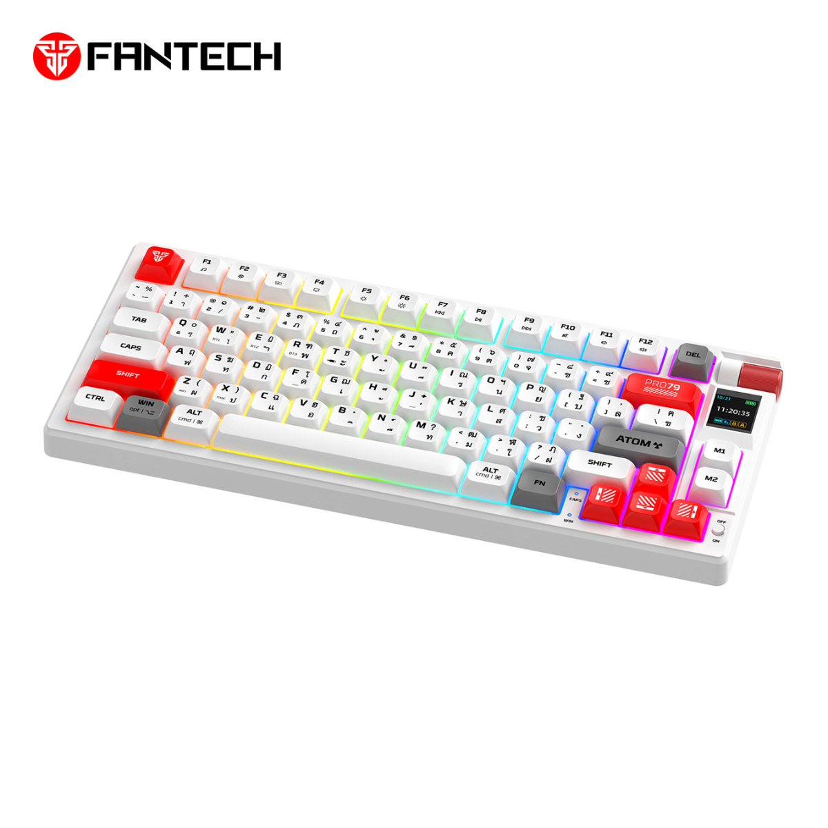 Fantech ATOM PRO79 MK917 Wireless Mechanical Keyboard - White - Red ...
