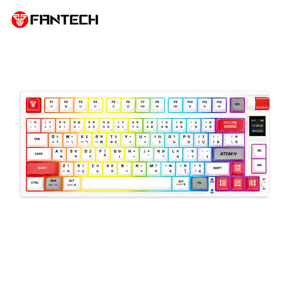 Fantech ATOM PRO79 MK917 Wireless Mechanical Keyboard - White - Red ...