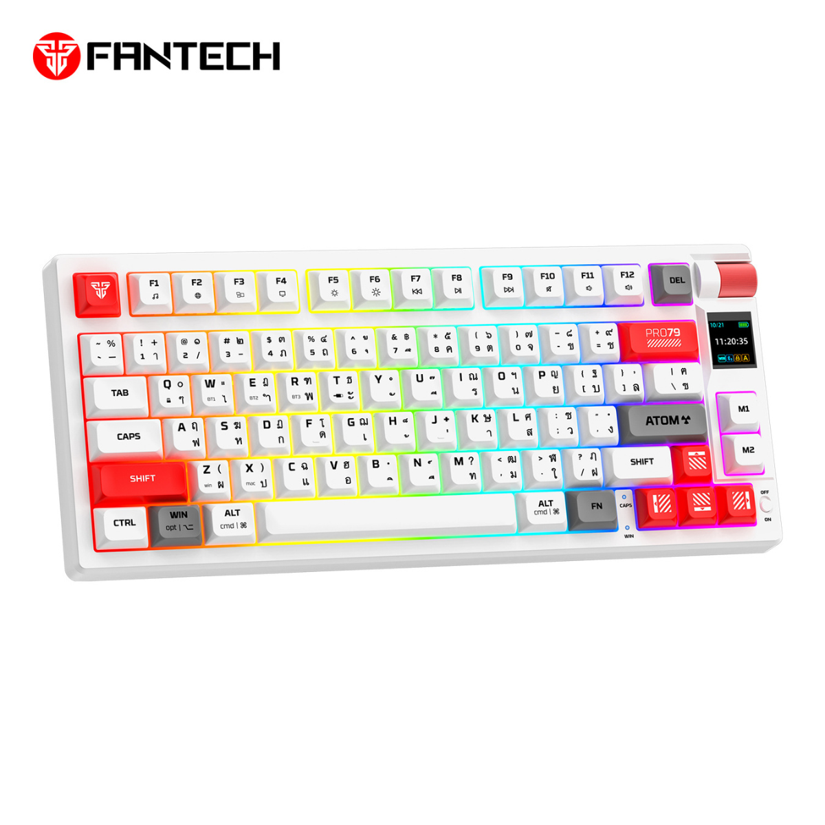 Fantech ATOM PRO79 MK917 Wireless Mechanical Keyboard - White - Red ...