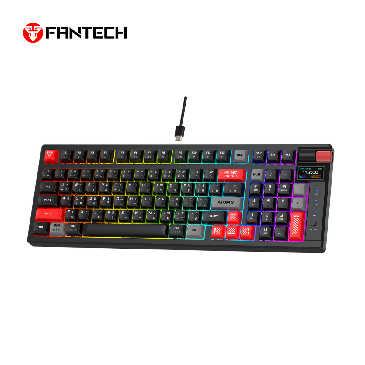 Fantech ATOM PRO97 MK918 Wireless Mechanical Keyboard - Black - Red ...
