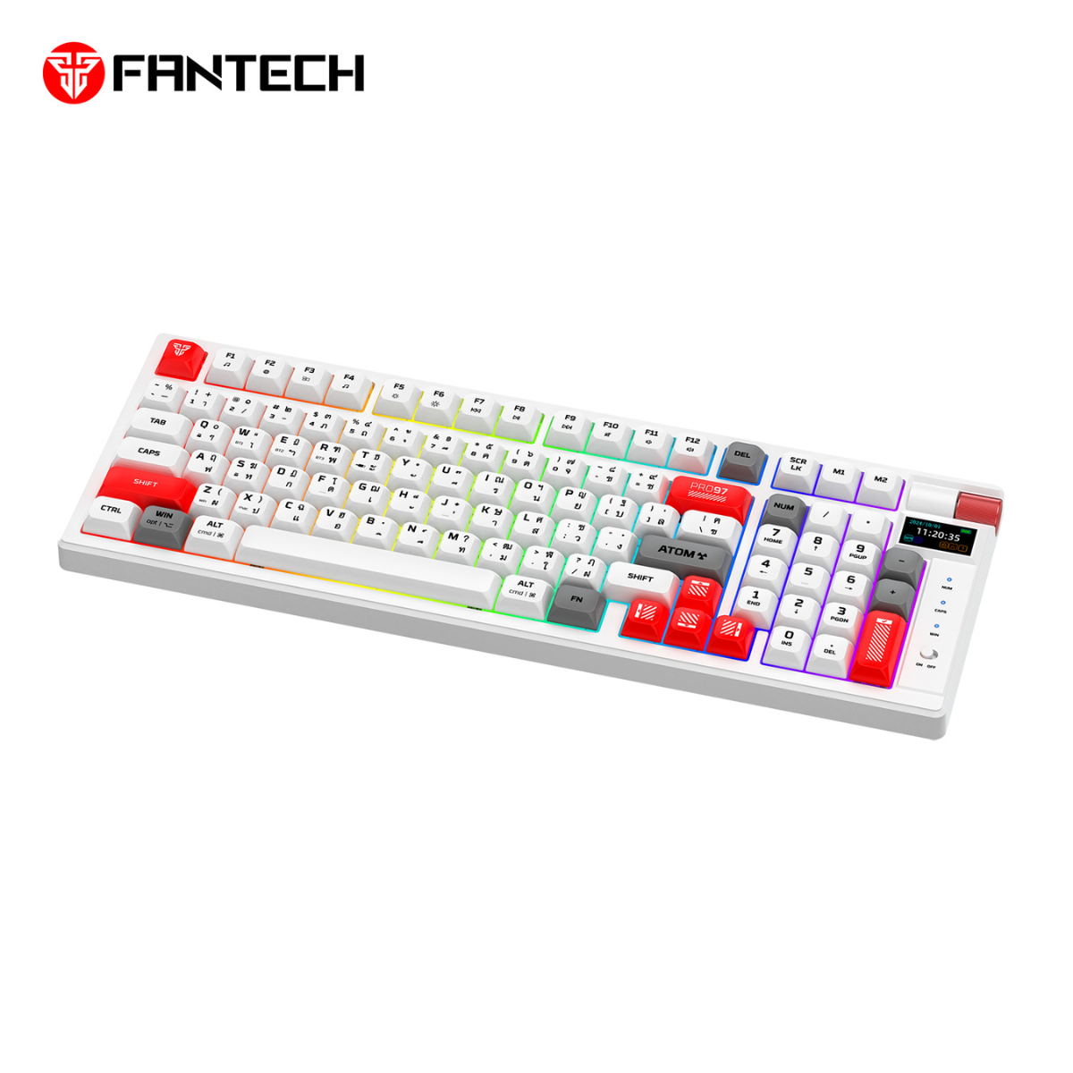 Fantech ATOM PRO97 MK918 Wireless Mechanical Keyboard - White - Red ...