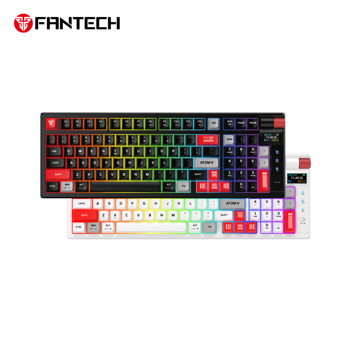 Fantech ATOM PRO97 MK918 Wireless Mechanical Keyboard - White - Red ...