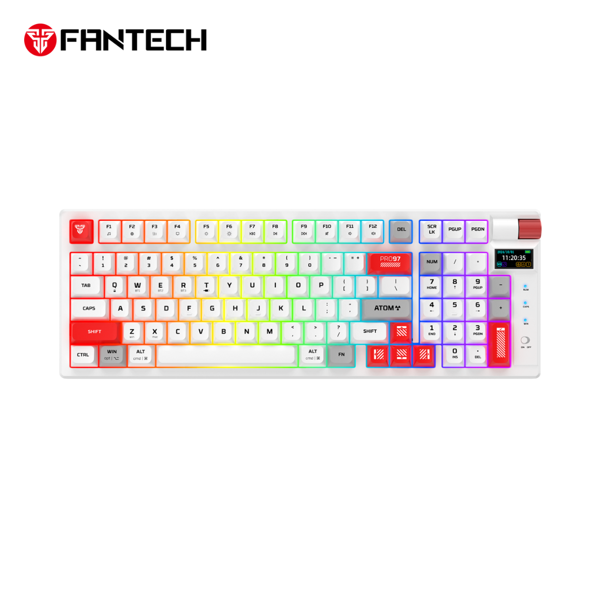 Fantech ATOM PRO97 MK918 Wireless Mechanical Keyboard - White - Red ...