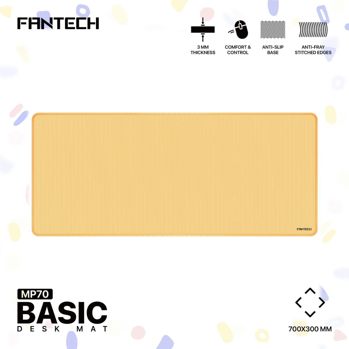 Fantech BASIC MP70 Deskmat - Yellow - MPFTMP70YW | Mwave