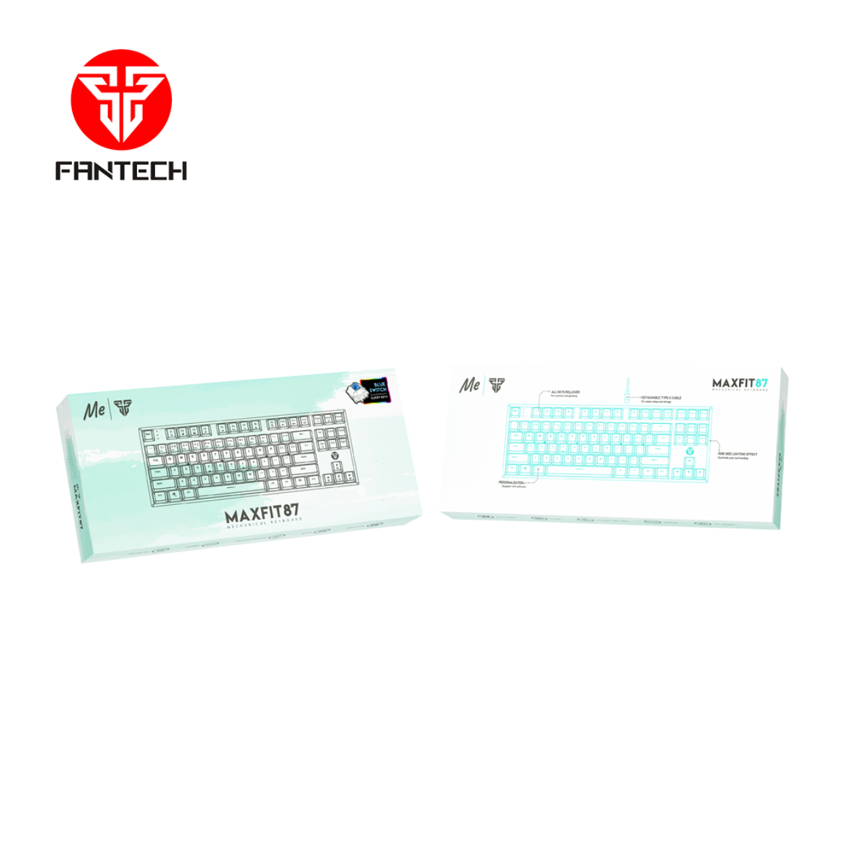 Fantech MAXFIT87 MK856 Mechanical Keyboard - Mint Edition - Blue ...