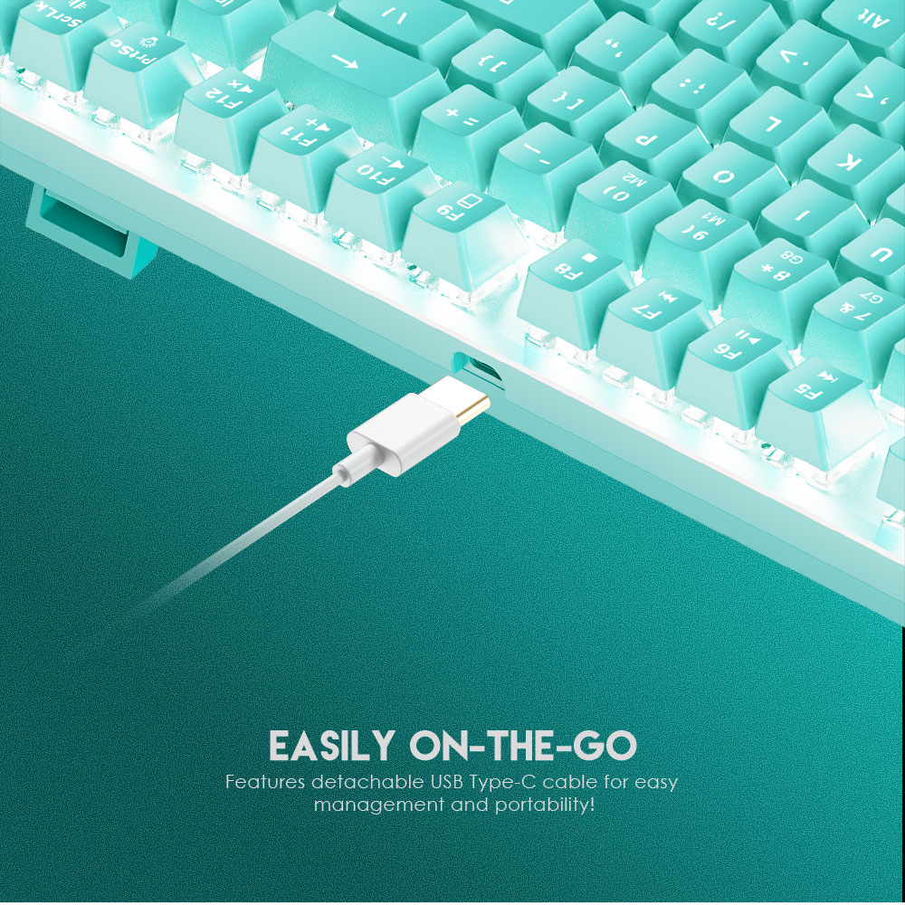 Fantech MAXFIT87 MK856 Mechanical Keyboard - Mint Edition - Red ...