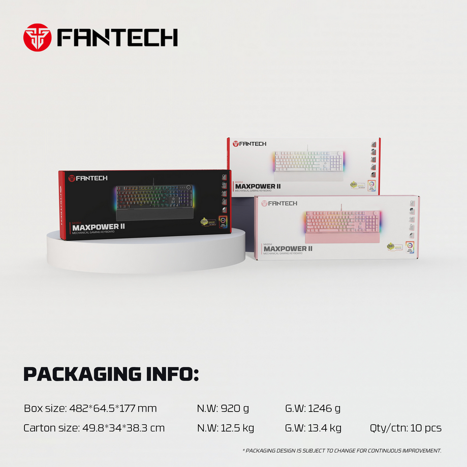 Fantech MAXPOWER II Wired Hot-Swap RGB Mechanical Keyboard - Speed Grey ...