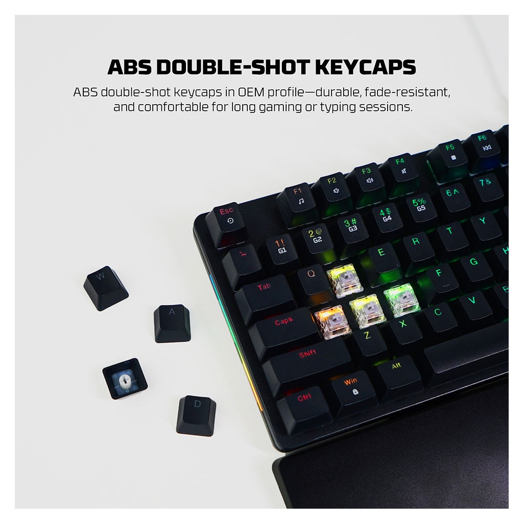 Fantech MAXPOWER II Wired Hot-Swap RGB White Mechanical Keyboard ...