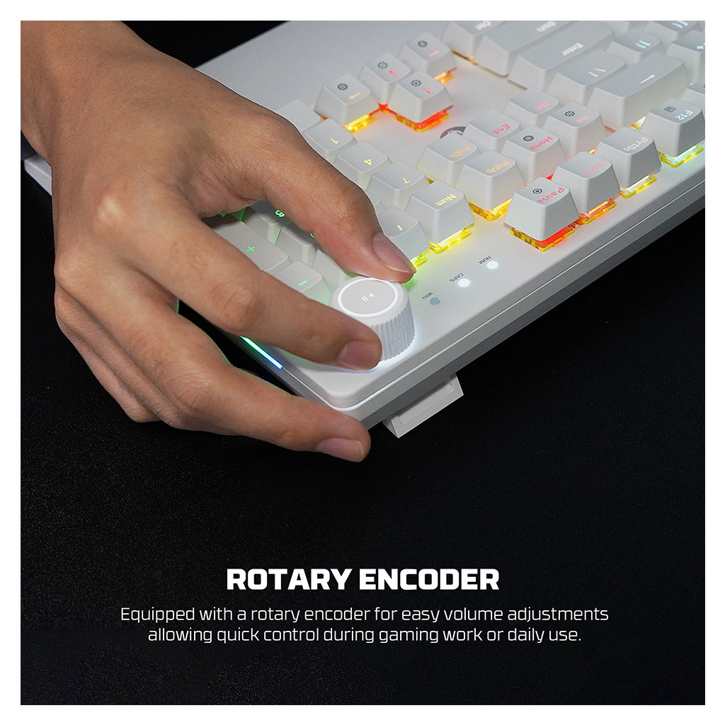 Fantech MAXPOWER II Wired Hot-Swap RGB White Mechanical Keyboard ...