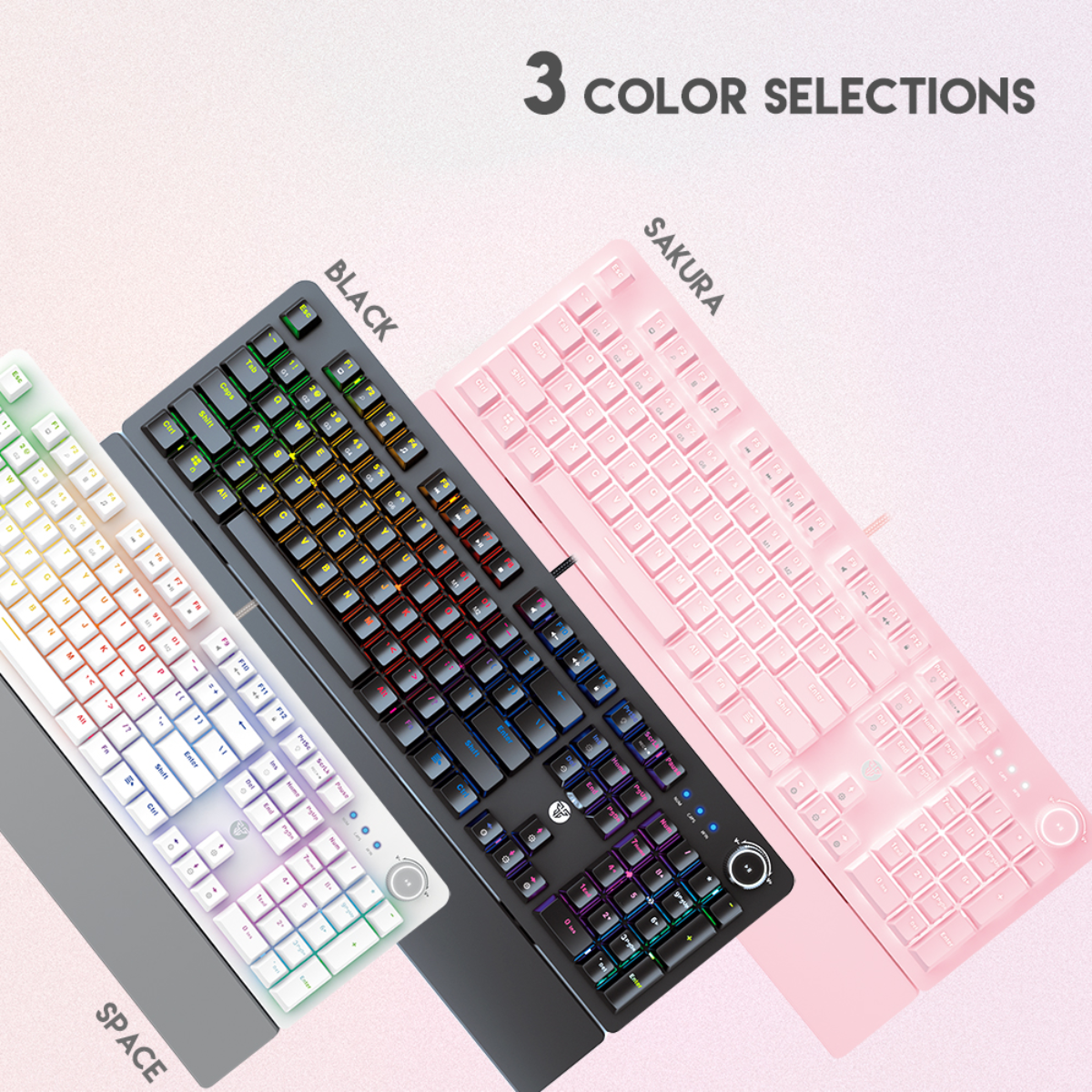 Fantech MAXPOWER MK853 Mechanical Keyboard - White - Red Switches ...