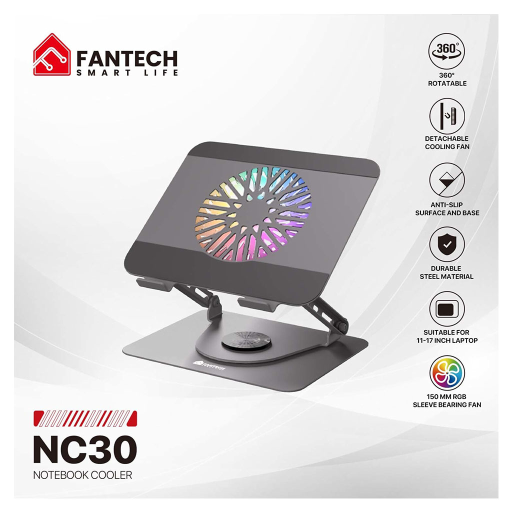 Fantech NC30 RGB Notebook Cooler Stand - ACCFTNC30GY | Mwave