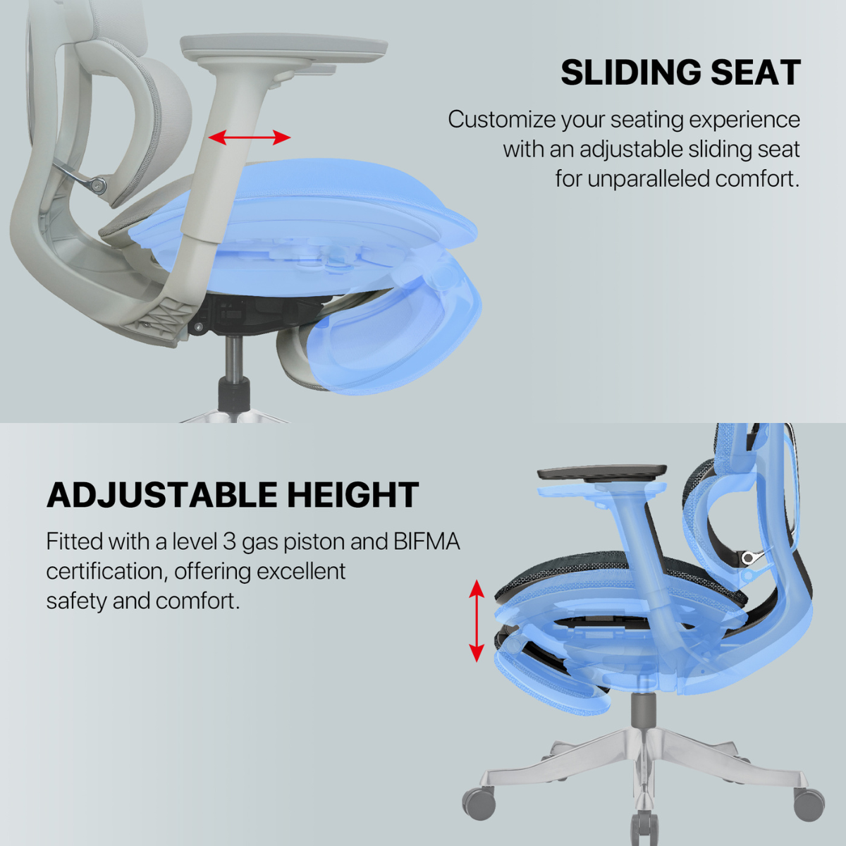 Fantech OC3 Ergonomic Office Chair - Grey - CRFTOC3GY | Mwave