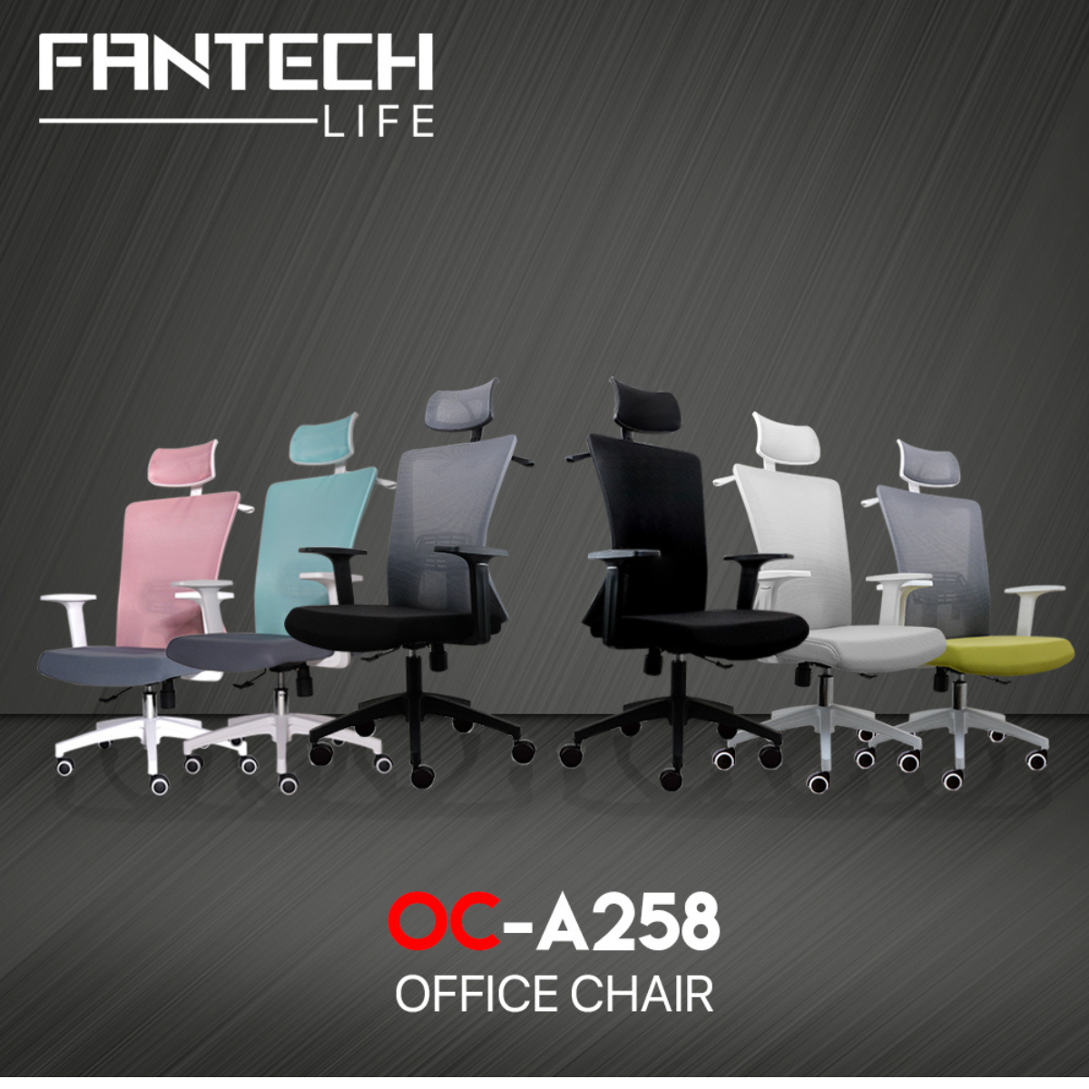 Fantech OC-A258 Office Chair - Black - GAMECFTOCA258 | Mwave