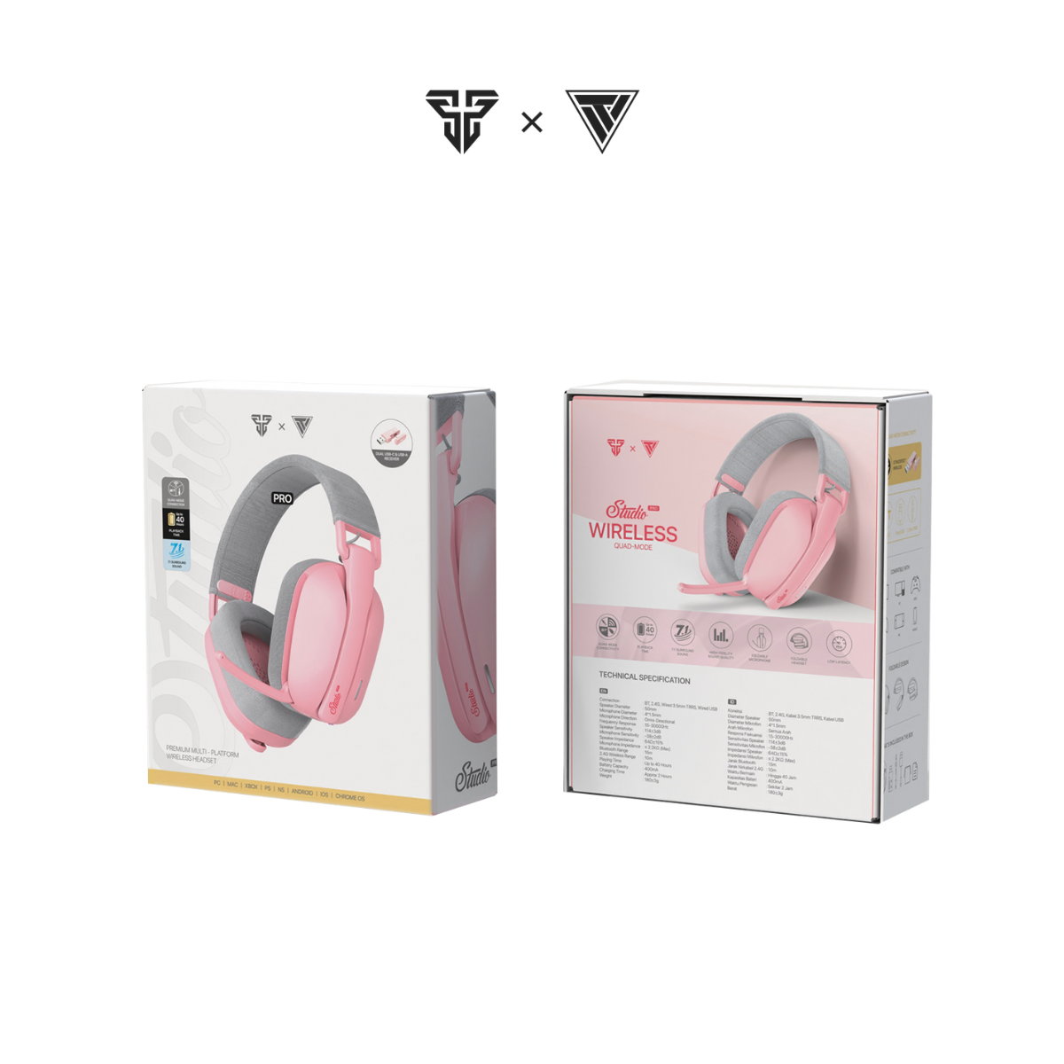 Fantech Studio PRO WHG03 Wireless Headset - Pink - WHG03-PRO-PINK | Mwave