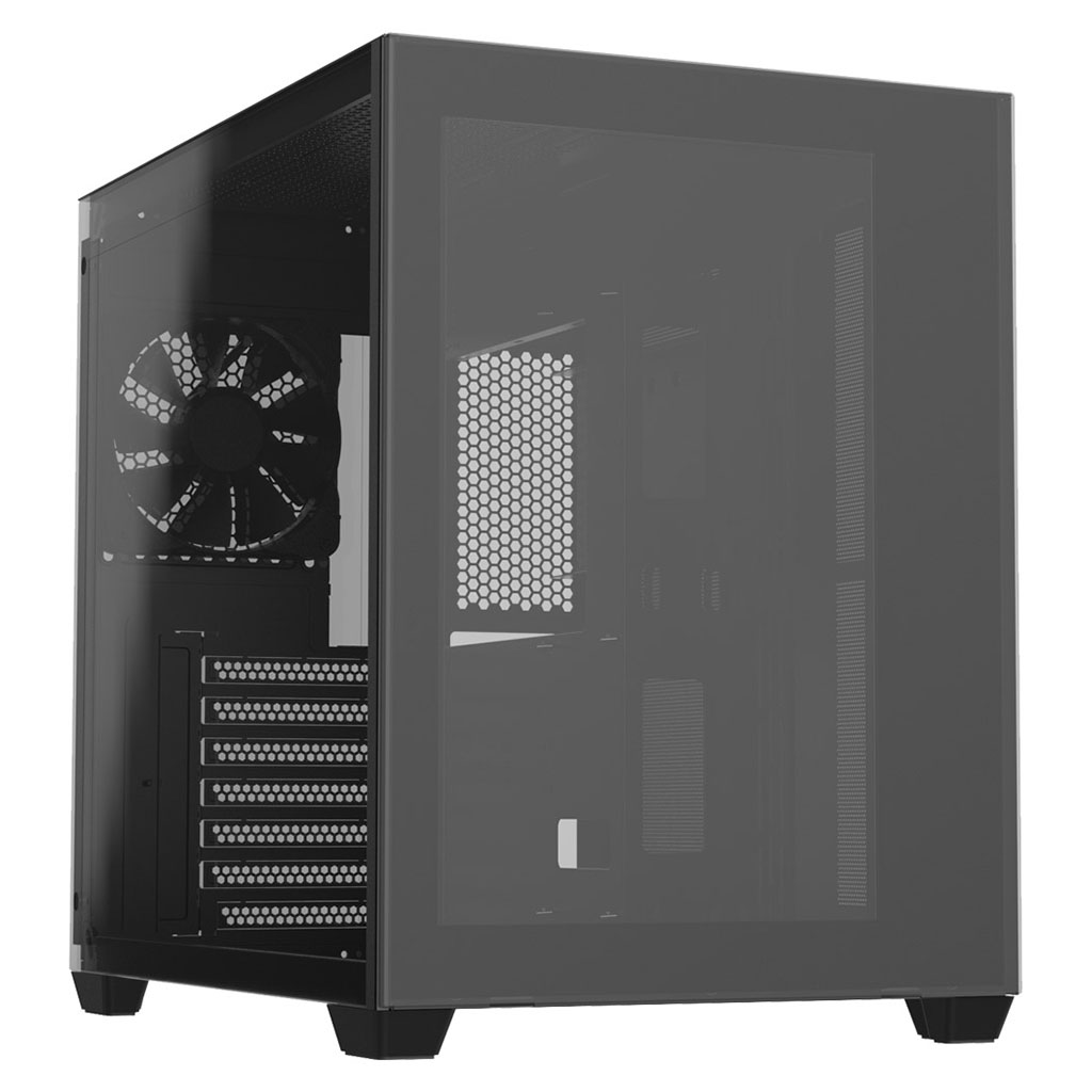 FSP CMT380B Tempered Glass Mid-Tower ATX Case - Black - CMT380B | Mwave