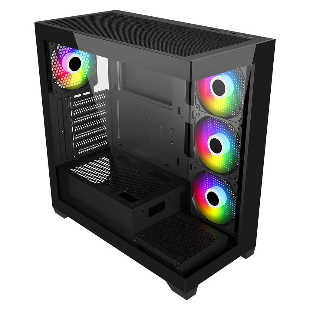 FSP M340 ARGB Tempered Glass Mid-Tower ATX Case - Black - M340-BA | Mwave