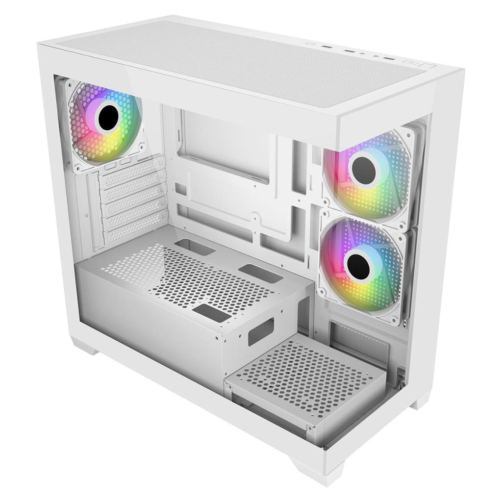FSP S340 ARGB Tempered Glass Mid-Tower Micro-ATX Case - White - S340-WA ...