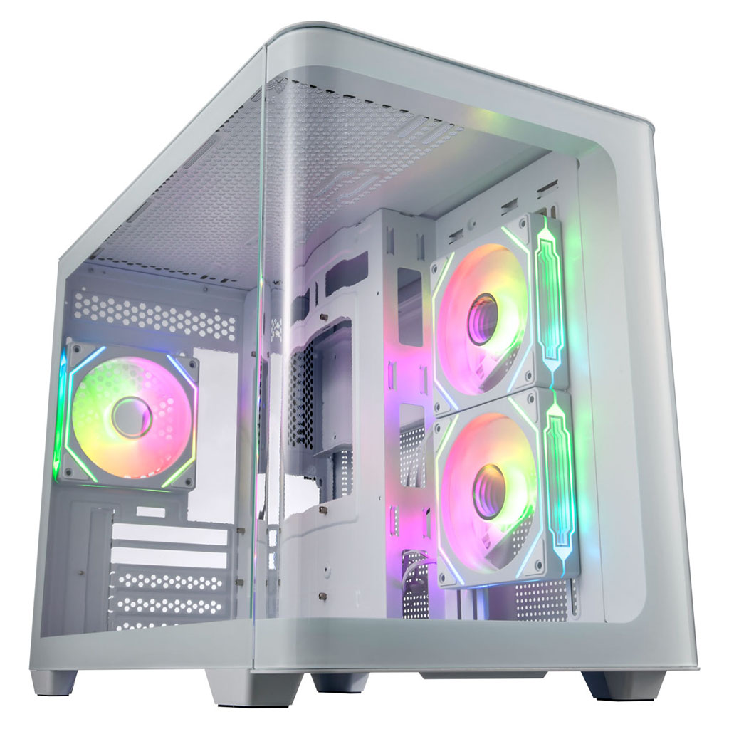 FSP S380 ARGB Tempered Glass Mid-Tower Micro-ATX Case - White - S380-WA ...