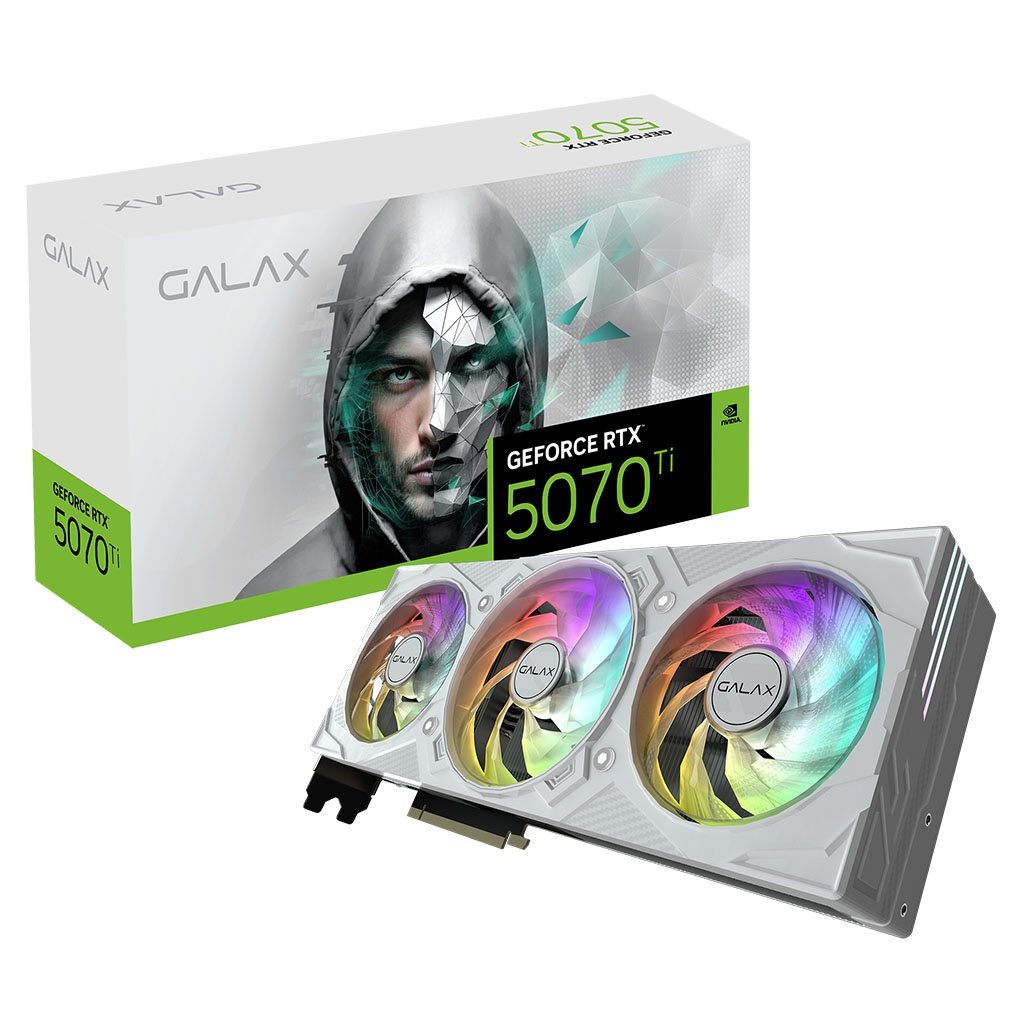 Galax Geforce Rtx 5070 Ti Ex Gamer 1 Click Oc 16gb Video Card White