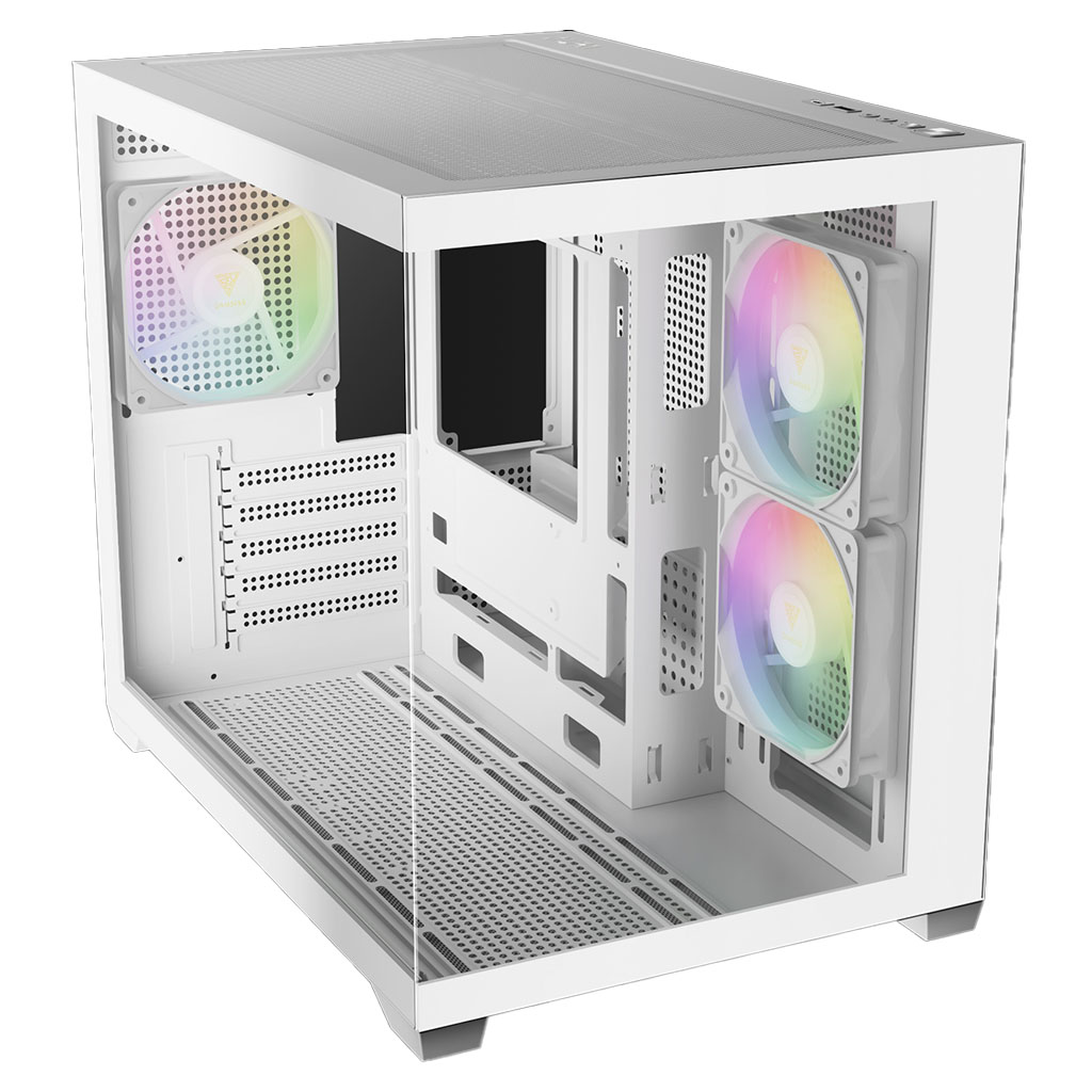 Gamdias AURA GC10M V2 Tempered Glass Micro-ATX Case - White ...