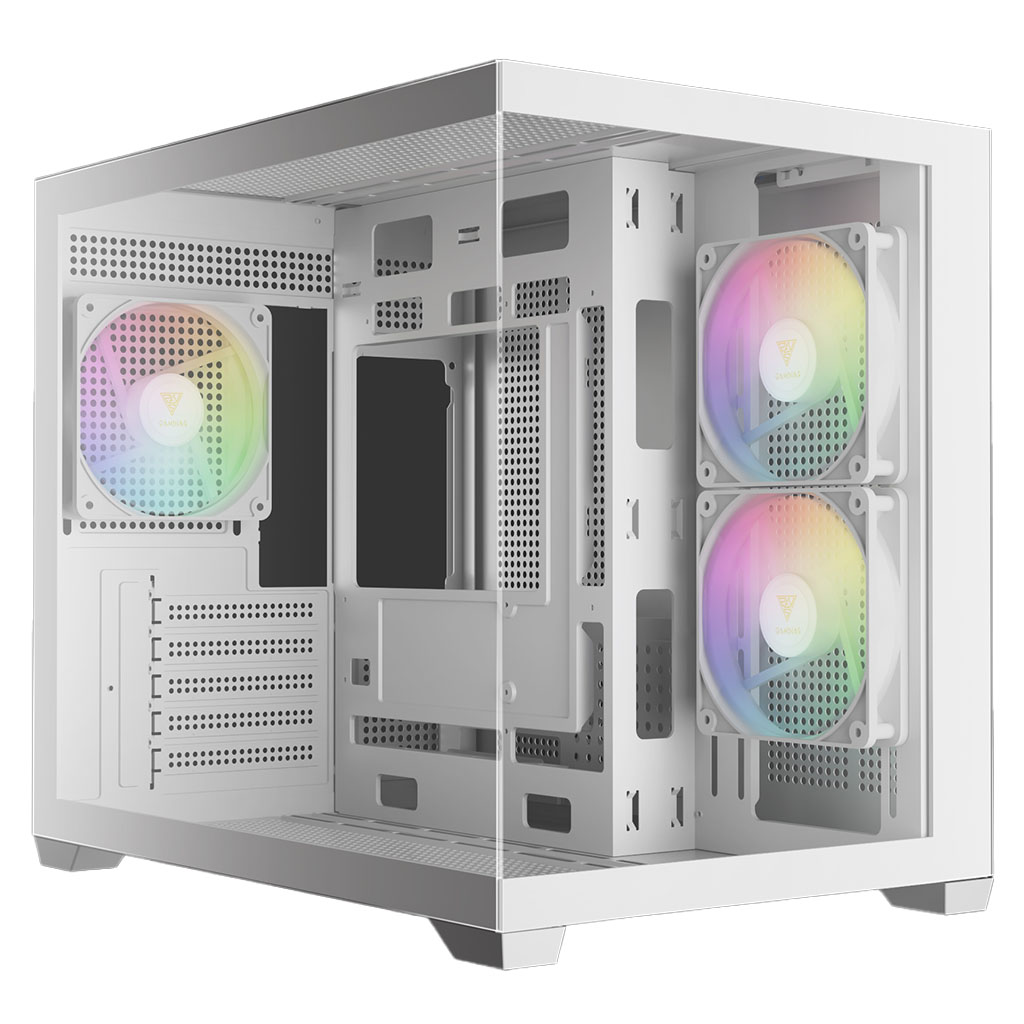 Gamdias AURA GC10M V2 Tempered Glass Micro-ATX Case - White ...