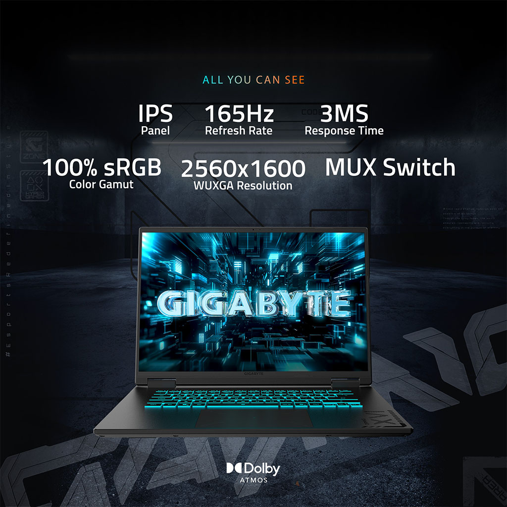 Gigabyte A16 Pro 16" 165Hz QHD Gaming Laptop Intel Core 7 240H 16GB 1TB ...