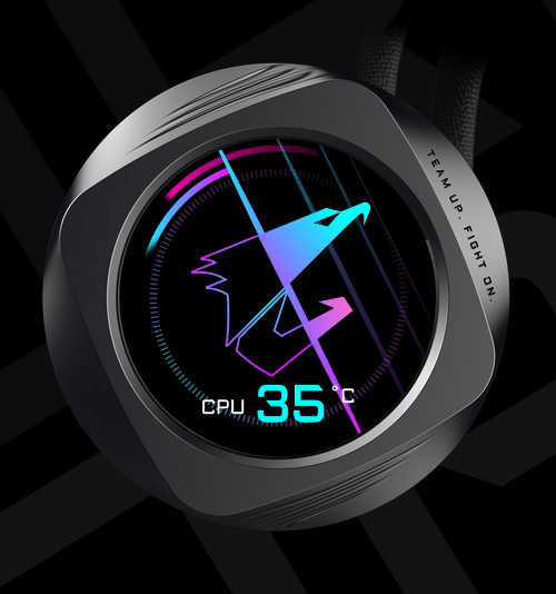 Gigabyte AORUS WATERFORCE X II 360 AIO 360mm ARGB LCD Liquid CPU Cooler ...