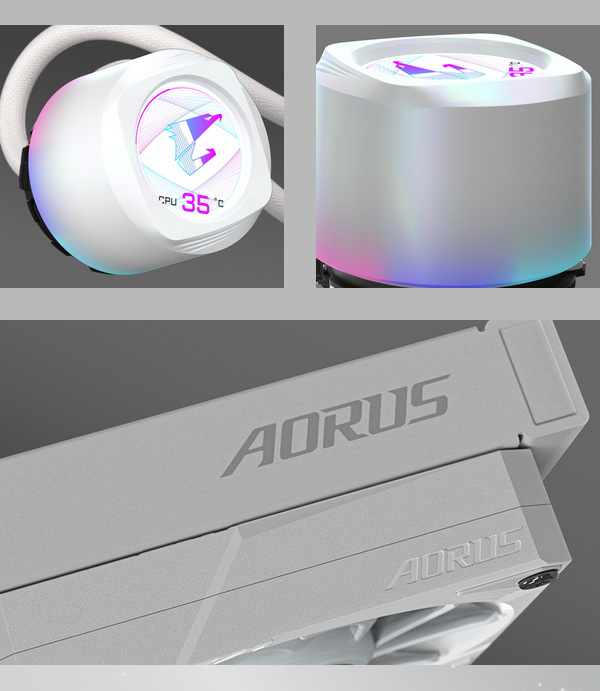 Gigabyte AORUS WATERFORCE X II 360 ICE AIO 360mm ARGB LCD Liquid CPU ...