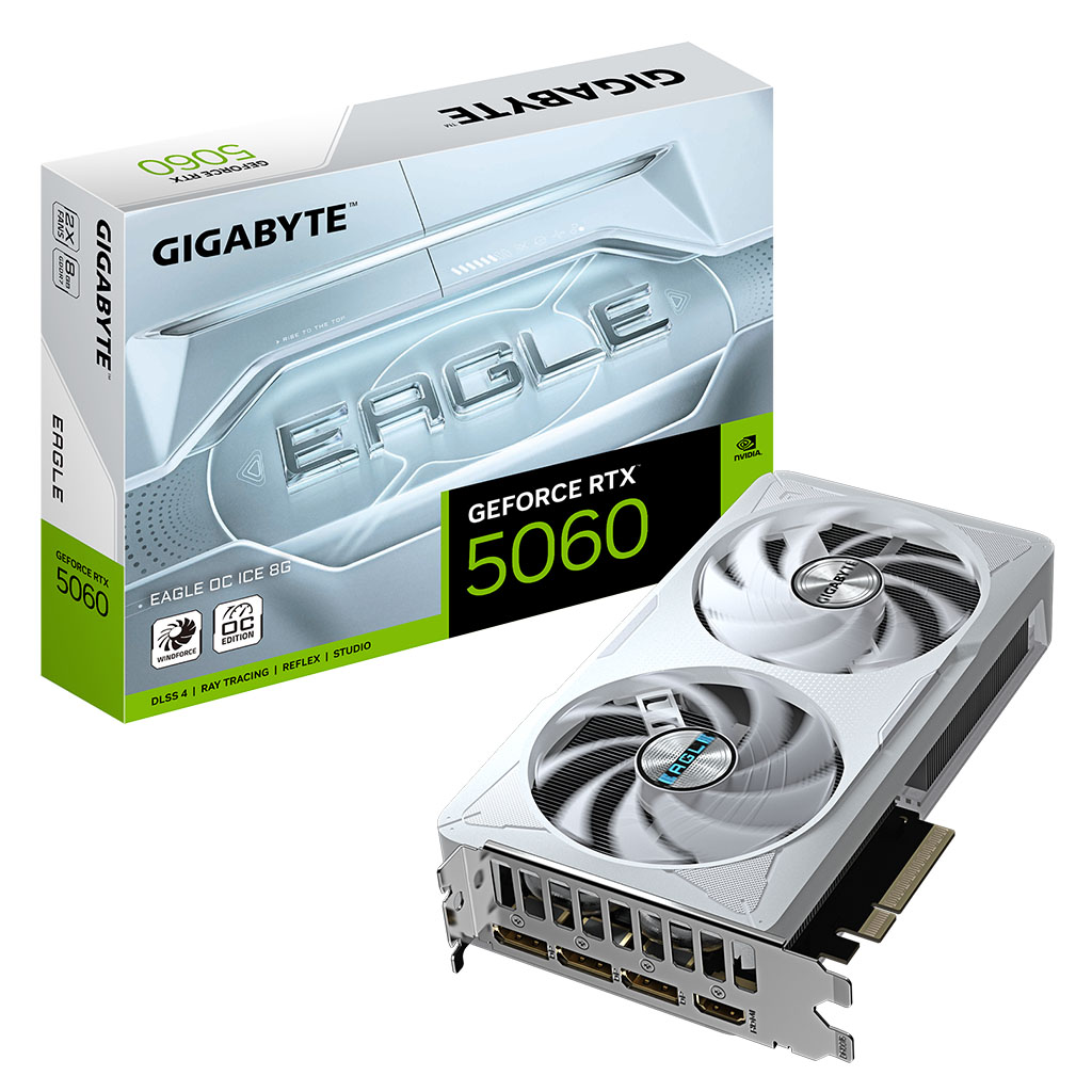 Gigabyte GeForce RTX 5060 EAGLE OC ICE 8GB Video Card - White Edition ...