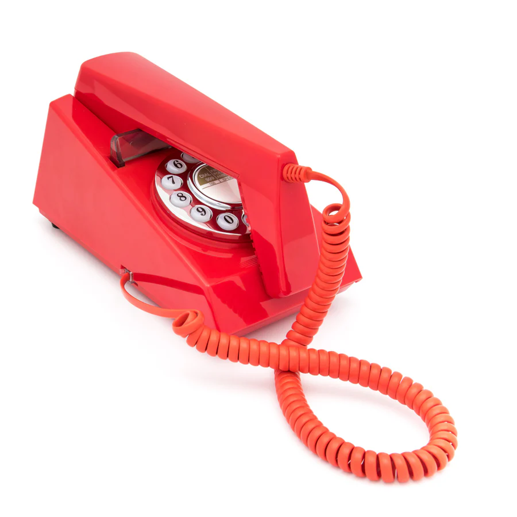 GPO Retro Trim Phone Push Button - Red - GPO-TRIM-RED | Mwave