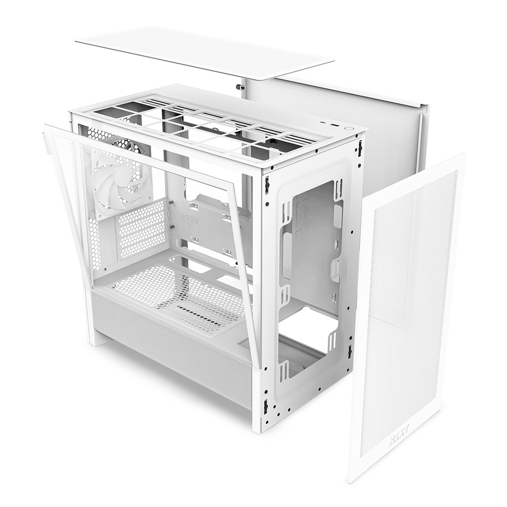 NZXT H3 Flow Tempered Glass Mid-Tower Micro-ATX Case - White - CC-H31FW ...