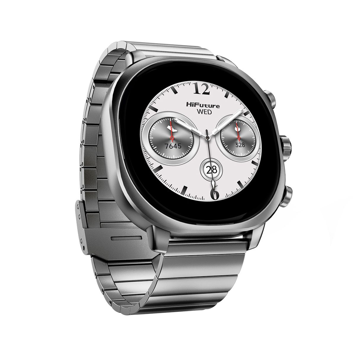 HiFuture AIX AMOLED Stainless Steel Smart Watch - Titanium Silver - AIX ...