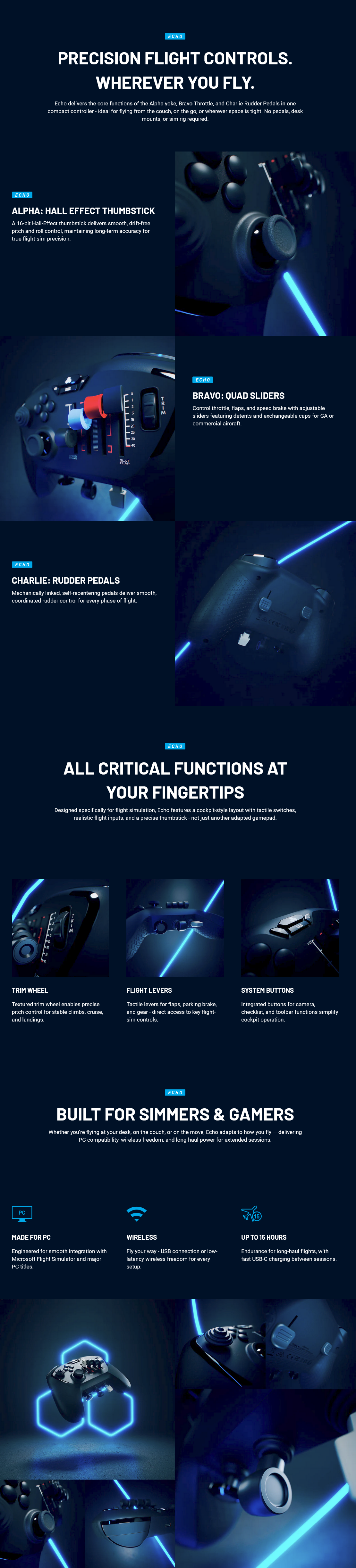 Honeycomb Aeronautical Echo Aviation Controller for PC - HC003981 | Mwave