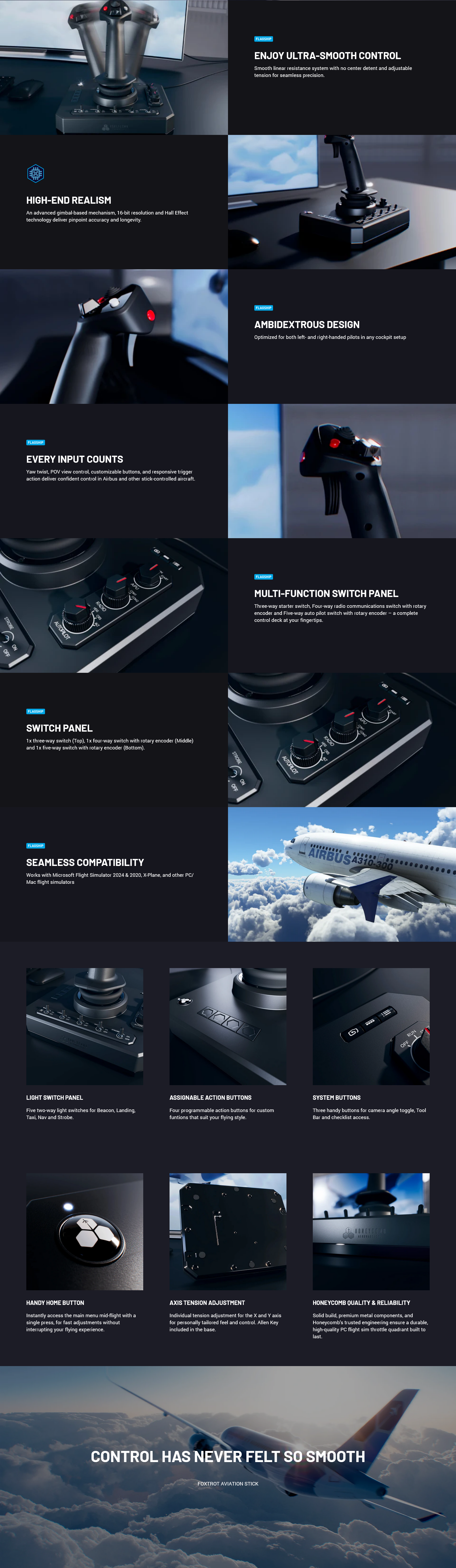 Honeycomb Foxtrot Aviation Stick - HC003363 | Mwave