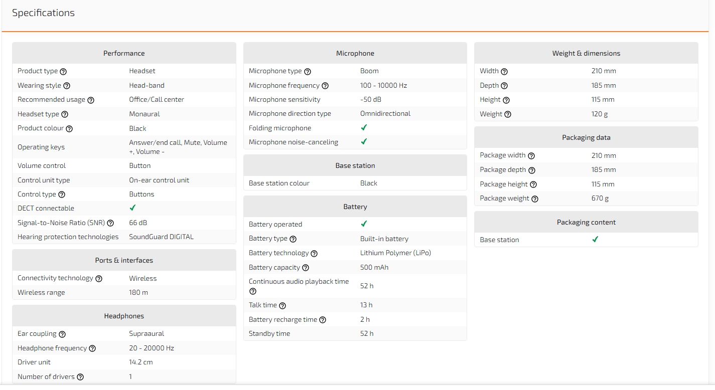 HP Poly Savi 7310-M Office DECT Mono Headset - 8D3K7AA | Mwave