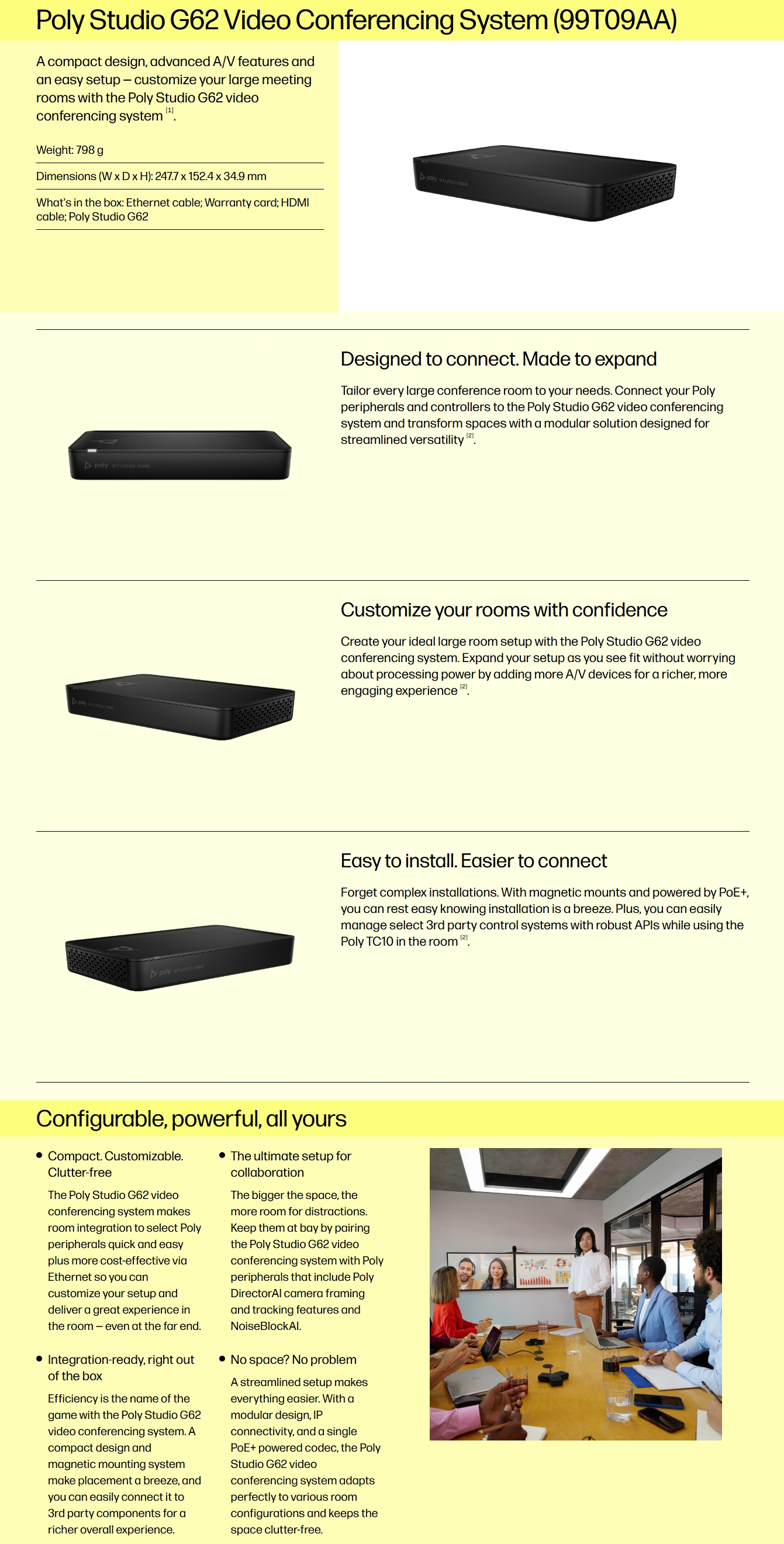 HP Poly Studio G62 Video Conferencing System - 99T09AA - 99T09AA | Mwave