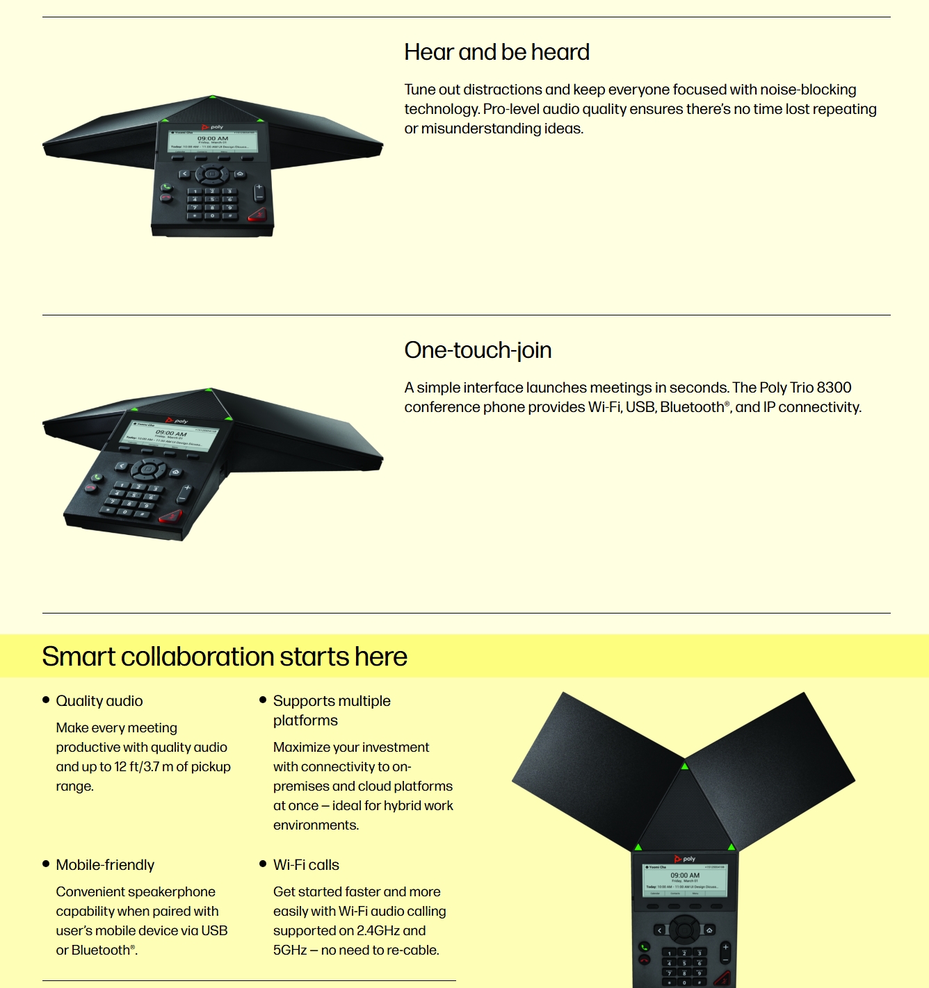 HP Poly Trio 8300 IP Conference Phone - PoE-enabled - 849A0AA | Mwave