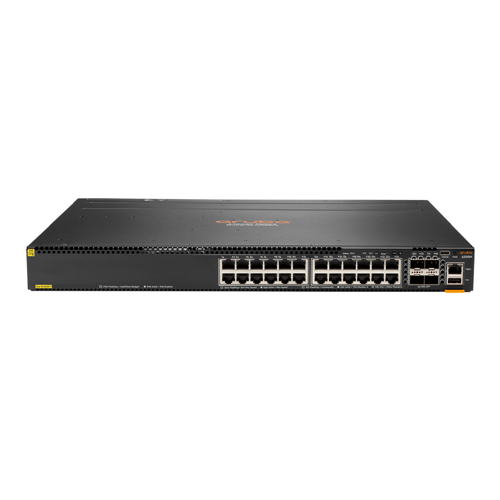 HPE Aruba CX 6300M 24-Port GbE Class 4 PoE & 4-Port SFP56 Switch ...