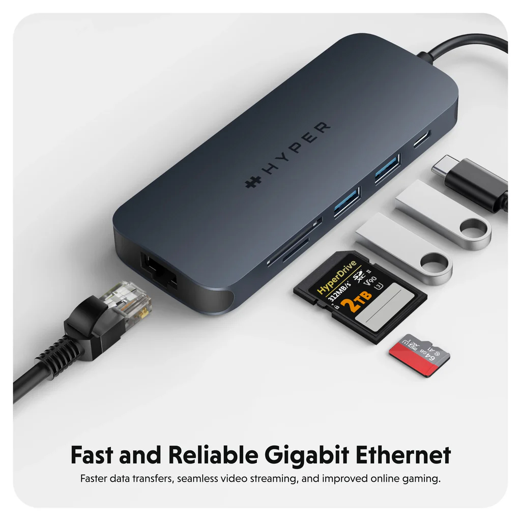Hyper HyperDrive Next 8-Port USB-C Multiport Hub with 140W Power ...