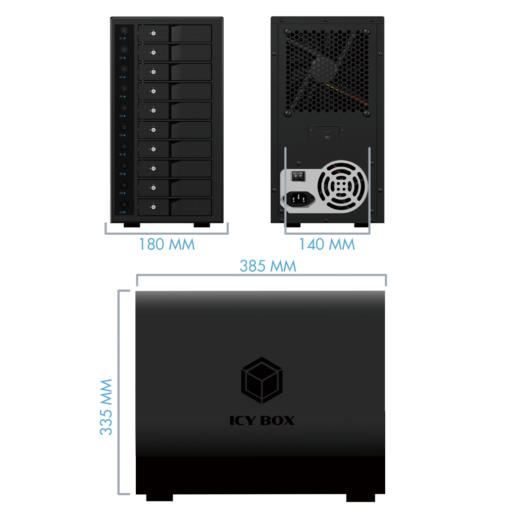 Icy Box IB-3810-C31 USB Single Hard Drive Enclosure for 10x HDD - IB-3810-C31 | Mwave