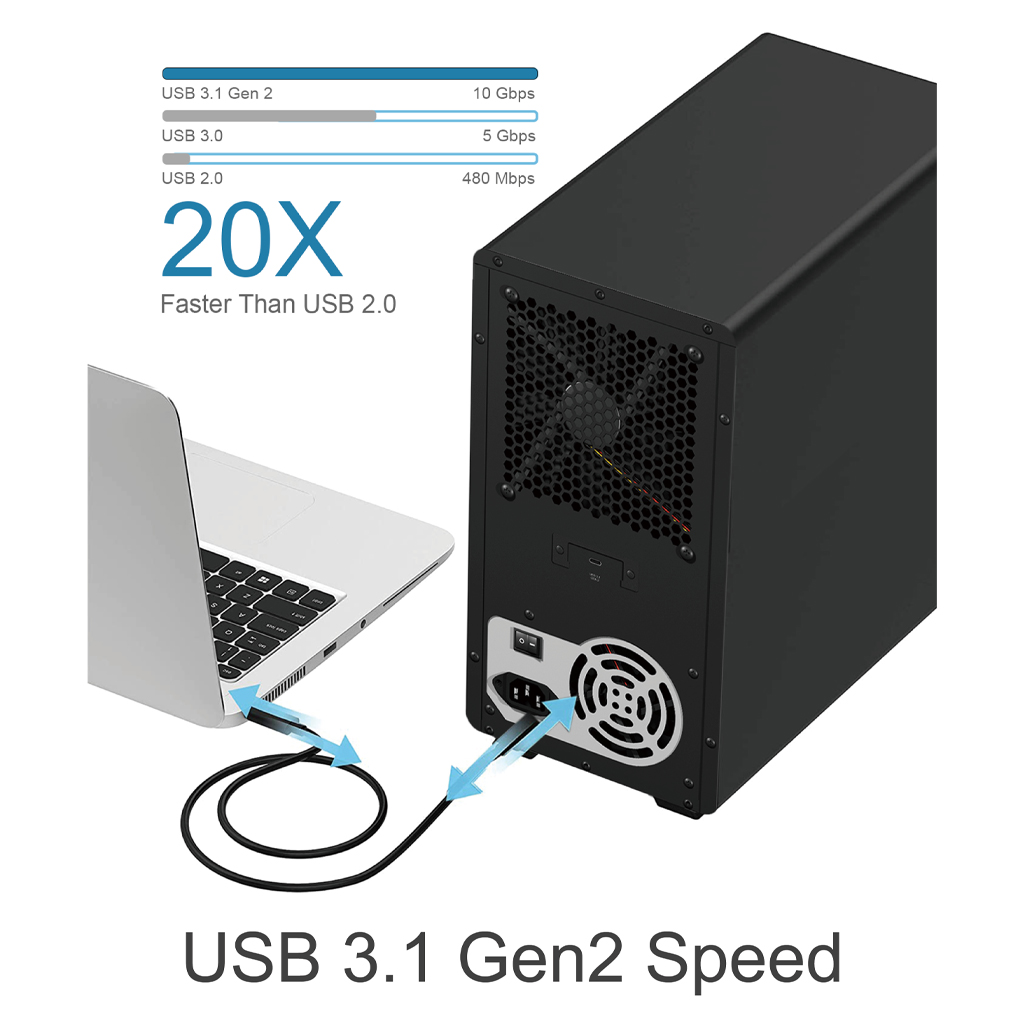 Icy Box IB-3810-C31 USB Single Hard Drive Enclosure for 10x HDD - IB-3810-C31 | Mwave