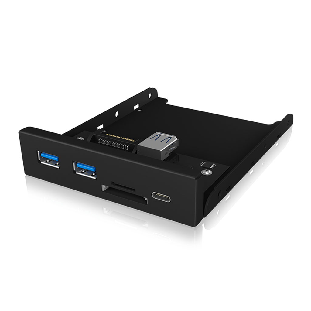 ICY BOX IB-HUB1417-i3 Front Panel w/ USB-C 3.0 & USB-A Hub & Card ...
