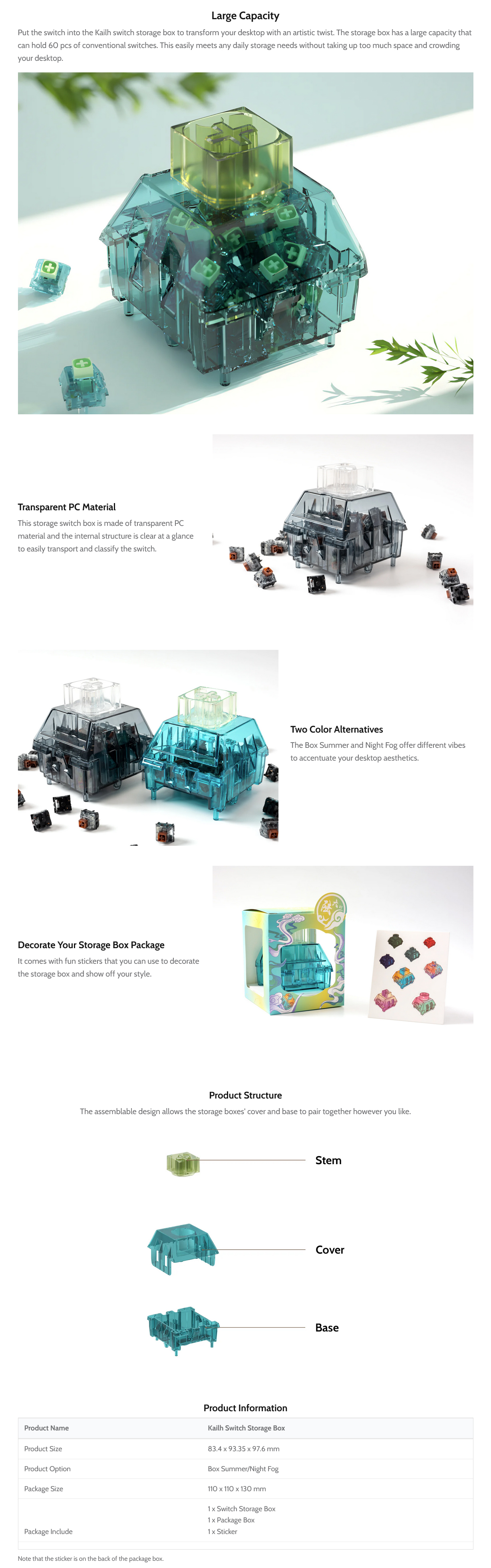 Kailh Switch Storage Box - Box Summer - ACCKCBOXG151 | Mwave