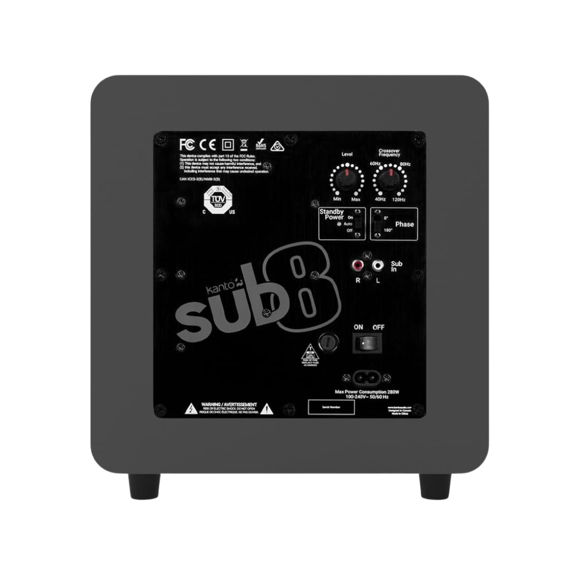 Kanto SUB8 300W 8" Sealed Powered Subwoofer - Matte Grey - KO-SUB8VMG-I ...
