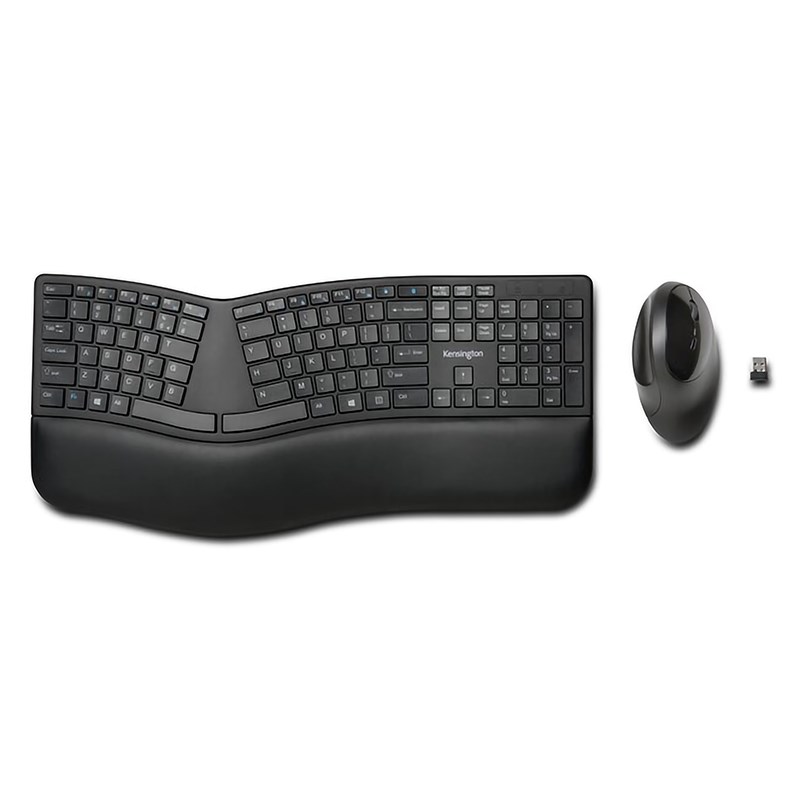 Kensington Pro Fit Ergo Wireless Keyboard & Mouse Combo - Black ...
